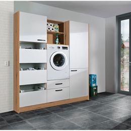 Express K&uuml;chen Schrank-Set &raquo;Arta&laquo; Komplett-Set, ohne Ger&auml;te, vormontiert, mit Soft-Close-Funktion, Stellbreite 185 cm, 7 Stk. tlg. wei&szlig; Holzwerkstoff B/H/T: 180cmcm,
