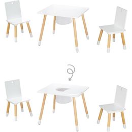 Roba Kindersitzgruppe &raquo;Sitzgruppe mit Aufbewahrungsnetz, wei&szlig;&laquo; aus Holz wei&szlig; Massivholz, Polyester Einheitsgr&ouml;&szlig;e