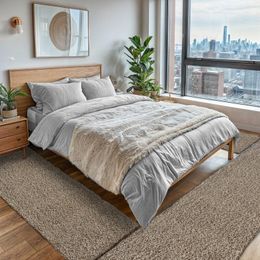 OTTO home Hochflor-Teppich &raquo;Banji&laquo; rechteckig 37 mm H&ouml;he Uni Farben, weich und flauschig, auch als L&auml;ufer & in rund erh&auml;ltlich beige Polypropylen (PP)