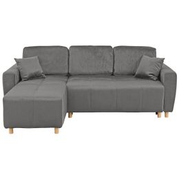Home Affaire Ecksofa &raquo;Scania L-Form&laquo; wahlweise mit Bettfunktion und Bettkasten grau Microfaer (100% Polyester);Struktur fein (100% Polyester);