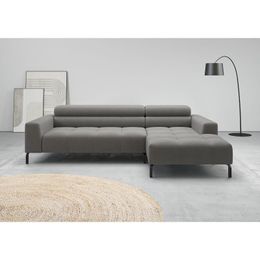 Home Affaire Ecksofa &raquo;Claya, 258 cm breit, L-Form, Kopfteilverstellung&laquo; Moderne Steppung, weicher Polsteraufbau & saugroboterfreundliche H&ouml;he 100% 