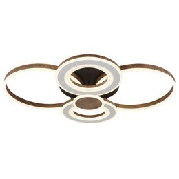 NOWA Deckenleuchte &raquo;MARA&laquo; LED-Modul 1 Stk. CCT, Fernbedienung, Nachtlicht, Memory, dimmbar braun 1, H: 16cm, 1 Stk.