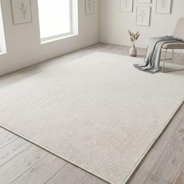 Sehrazat Teppich &raquo;Ada, auch als L&auml;ufer&laquo; rechteckig 10 mm H&ouml;he Kurzflor, robust, Wohnzimmer wei&szlig; Polyester B : 80cm 1 Stk., 10mm, L: 150cm
