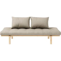 Karup Design Daybett &raquo;Pace&laquo; Set, 2 Stk. tlg. aus massiven Kiefernholz, inkl. Futonmatratze beige Gestell Klarlackiert kieferholz, Liegefl&auml;che B/L: 75cm x 200cm 