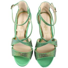 Buffalo Damen High-Heel-Pumps "Buffalo MIRANDA SPARK", Gr. 41, gr&uuml;n, Textil, unifarben, Schuhe