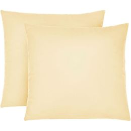 Biberna Kissenbezug &raquo;Michi Feinjersey mit Rei&szlig;verschluss&laquo; verschiedene Gr&ouml;&szlig;en, Feinjersey Kissenh&uuml;lle aus 100% Baumwolle gelb Feinjersey, Obermaterial: 100% 