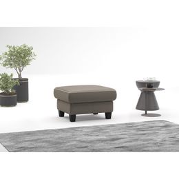 OTTO home Polsterhocker &raquo;Varese&laquo; Kreuznaht in beige braun B/H/T: 77cm x 49cm x 67cm, NaturLEDER , fest
