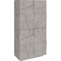 Home Affaire Schuhschrank &raquo;Ping&laquo; grau Holzwerkstoff beton, B/H/T: 81cm x 167,2cm x 38cm, T&uuml;ren: 4 Stk.