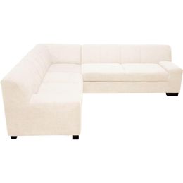 OTTO home Ecksofa &raquo;Faxe 249 x 214 cm, auch mit Schlaffunktion&laquo; L-Form, aus pflegeleichtem, weichem Luxus-Microfaser Bezug beige 100% Polyester B/H/T: 