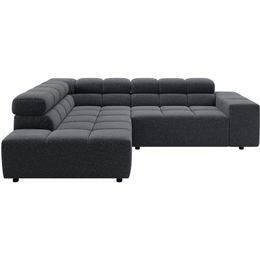 Home Affaire Ecksofa &raquo;Ancona, Ecksofa, incl. Kopfteilverstellung, Breite 249 cm, L-Form&laquo; wahlweise elektrische Sitztiefenverstellung grau 100% 