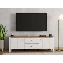 Home Affaire Lowboard &raquo;BEDFORD, TV-Board, TV-Kommode, TV-Schrank, TV-Unterschrank, TV-M&ouml;bel&laquo; MDF-Profil 2D ummantelt, Hotstamping wei&szlig; MDF, Metall, 