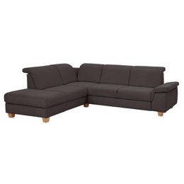 Home Affaire Ecksofa &raquo;Dalia L-Form&laquo; mit Federkernpolsterung, wahlweise mit Schlaffunktion, Bettkasten grau Luxus-Microfaser Florence (100% Polyester);