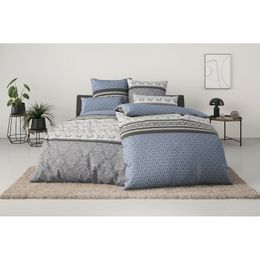 OTTO home Bettw&auml;sche &raquo;Cremona&laquo; 2 romantische Bettw&auml;sche in verschiedenen Qualit&auml;ten, ab Gr. 135x200 cm blau Polycotton recycelt, Obermaterial: 60% 