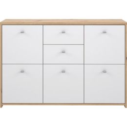 FORTE Kommode &raquo;CHEST&laquo; Breite ca. 114 cm grau B/H/T: 114,1cm x 77,5cm x 29,6cm, T&uuml;ranschlag links,T&uuml;ranschlag rechts,2 Schubk&auml;sten, 2 Stk., Erle Fichte