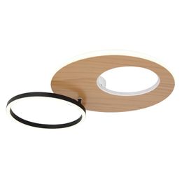 Globo LIGHTING LED Deckenleuchte &raquo;FORSI&laquo; LED-Modul Deckenlampe/Wohnzimmer/Schlafzimmer/modern/Holz braun Einheitsgr&ouml;&szlig;e