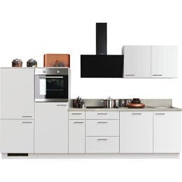 KOCHSTATION K&uuml;chenzeile &raquo;KS-Scafa, mit h&ouml;henverstellbaren F&uuml;&szlig;en&laquo; vormontiert, wahlweise mit E-Ger&auml;ten, mit Soft-Close, Breite 320 cm wei&szlig; B/H/T: 320cm