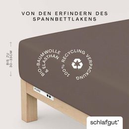 Schlafgut Spannbettlaken &raquo;PURE Bio-Baumwolle mit Elasthan, 170 g/m&sup2;, Bettlaken, Spannbetttuch&laquo; PREMIUM Laken f&uuml;r Matratzen bis 30cm H&ouml;he, dehnbar blickdicht, 