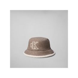 Calvin Klein Damen Fischerhut &raquo;SHERPA FELT REVERSIBLE BUCKET&laquo; Regular fit mit aufgesticktem Markenlabel braun Einheitsgr&ouml;&szlig;e