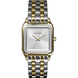 Jacques Lemans Damen Quarzuhr &raquo;Antwerpen&laquo; Armbanduhr, Damenuhr, Edelstahlarmband, analog gold Einheitsgr&ouml;&szlig;e