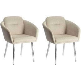 LeGer Home by Lena Gercke Esszimmerstuhl &raquo;Fleur&laquo; (Set) 2 Stk.Strukturstoff, ergonomisches Design, gesteppte R&uuml;ckenlehne beige Polyester B/H/T: 65cm x 