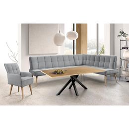 exxpo - sofa fashion Eckbank &raquo;Latte&laquo; moderne Sitz- und R&uuml;ckensteppung, bequem und elegant, hoher Holzfu&szlig; 94% PES, 6% NY B/H/T: 254cm x 95cm x 196cm, 