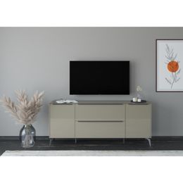 set one by Musterring Lowboard &raquo;Reno&laquo; 1 Stk. tlg. Mit Winkelfu&szlig; in diversen Farben, 78 cm H&ouml;he & Farbauswahl beige Glas, Holzwerkstoff B/H/T: 182cm x 