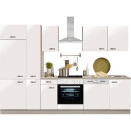 Optifit K&uuml;chenzeile &raquo;Faro&laquo; Breite 300 cm, wahlweise mit E-Ger&auml;ten, mit Apothekerschrank wei&szlig; B/H/T: 300cm x 60cm, ohne E-Ger&auml;te