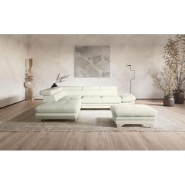 COTTA Ecksofa &raquo;Enterprise L-Form, B: 277 cm&laquo; Arm- & Kopfteilverstellung, optional Schlaffunktion wei&szlig; Softlux -Kunstleder;Luxus-Kunstleder B/H/T: 
