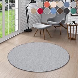 OTTO home Teppich &raquo;Fortis, Schlinge, Made in Netherlands&laquo; rund 5 mm H&ouml;he Uni Farben, gekettelt, strapazierf&auml;hig, Wohnzimmer grau Kunstfaser &Oslash; 133cm 1 