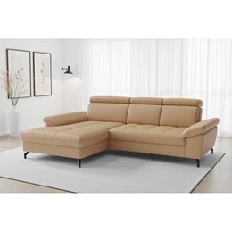 Sit & More sit&more Ecksofa &raquo;Vanity L-Form, B: 264 cm, Leder&laquo; Inkl.Sitz-,Kopf-und Armteilverstellung beige B/H/T: 264cm x 84cm x 181cm, NaturLEDER , Recamiere 