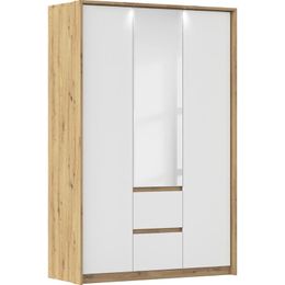 Rauch Dreht&uuml;renschrank &raquo;Mainz mit Spiegel und Passepartout&laquo; optional mit Beleuchtung, Au&szlig;ent&uuml;ren mit Push-to-Open Funktion wei&szlig; Holzwerkstoff B/H/T: 