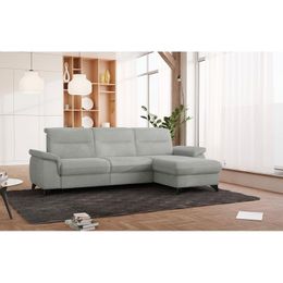 Sit & More sit&more Ecksofa &raquo;Astoria L-Form&laquo; wahlweise mit motorischer Relaxfunktion grau 100% Polyester B/H/T: 260cm x 91cm x 175cm, Flachgewebe, Recamiere 
