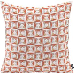 HOCK Dekokissen &raquo;Cinny&laquo; Geometrisch gemustert, Kissenh&uuml;lle mit F&uuml;llung, 1 St&uuml;ck rot Baumwolle, Polyester B/L: 45cm x 45cm, 1 Stk.