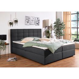 Home Affaire Boxbett &raquo;Carde&laquo; wahlweise mit Bettkasten, in H2, H3 & H4 erh&auml;ltlich grau Struktur mit Bettkasten, Liegefl&auml;che B/L: 180cm x 200cm, Gewicht