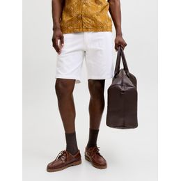 Jack & Jones JACK & JONES Herren Shorts "JPSTJAIDEN HYBRID BONDI JOG SHORT REG SN", wei&szlig;, Gr. XXL, unifarben, Web, Obermaterial: 80% Baumwolle, 20% Leinen, Hosen,