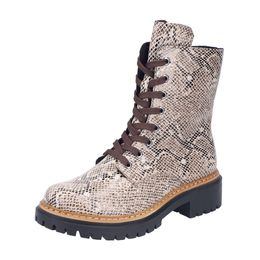 Rieker Damen Schn&uuml;rstiefelette "Rieker Stiefelette Lederimitat", Gr. 38, beige, Lederimitat, Schuhe