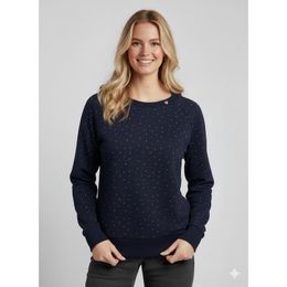 Ragwear Damen Sweatshirt &raquo;JOHANKA MULTIDOTS O&laquo;, aus Baumwolle und Polyester, normale Passform, mit Rundhalsausschnitt blau XXL