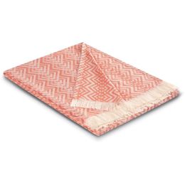 Biederlack Plaid &raquo;Cameo&laquo; mit grafischem Design rot Baumwolle, Leinen B/L: 130cm x 180cm