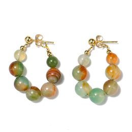 Firetti Damen Paar Ohrstecker &raquo;Schmuck Geschenk Edelstahl Ohrschmuck Ohrringe Edelsteine&laquo; Made in Germany - mit Achat bunt 35mm, Edelstahl