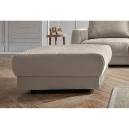 OTTO home Hocker &raquo;Hobro&laquo; in 3 Bezugsstoffen und vielen Farben beige Luxus-Microfaser Lederoptik (100% Polyester);Struktur grob (100% Polyester);