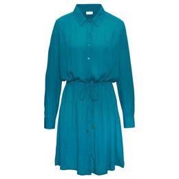 Lascana Damen Strandkleid "in leichter Crepe-Qualit&auml;t mit variablem Tunnelzug in der Taille"petrol, Gr. 36, unifarben, Cr&ecirc;pe, Obermaterial: 100%