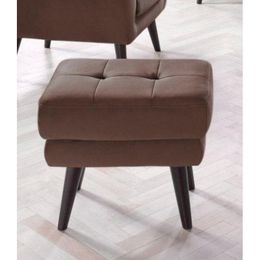 Home Affaire Hocker &raquo;Hemmink&laquo; mit Knopfheftung braun Samtvelours (100% Polyester);Luxus-Microfaser (100% Polyester);Struktur (94% Polyester, 6% 