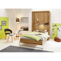Priess Schrankbett &raquo;Ancona&laquo; mit Regal und LED-Beleuchtung braun LED-Beleuchtung Lattenrost, B/L: 140cm x 200cm Betth&ouml;he: 44cm, kein H&auml;rtegrad, ohne 
