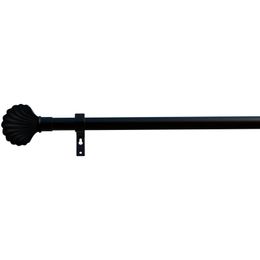 Indeko Gardinenstange &raquo;Volterra&laquo; &Oslash; 16 mm 1 l&auml;ufig-l&auml;ufig Wunschma&szlig;l&auml;nge schwarz Eisen B/L: 170cm &Oslash; 16mm, 1 Stk., 1 l&auml;ufig