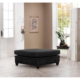 Home Affaire Polsterhocker &raquo;Rysum&laquo; passend zur Serie "Rysum" B/T/H: 100/100/45 cm grau B/H/T: 100cm x 45cm x 100cm, Luxus-Microfaser in Lederoptik