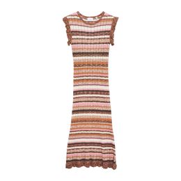 comma, COMMA Kleid Damen Gr&ouml;&szlig;e 48 creme / schoko / hellorange / hellpink Sommerkleid