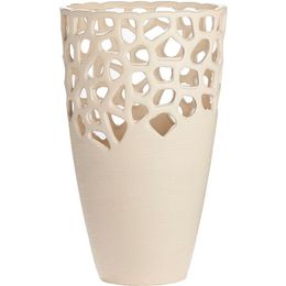 Gilde Tischvase &raquo;Bologna, Dekovase mit Cut-Outs&laquo; Vase aus Keramik, mit gekratzer Oberfl&auml;chenstruktur, H&ouml;he ca. 38 cm beige Keramik B/H/T: 23,5cm x 