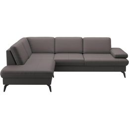 Sit & More sit&more Ecksofa &raquo;Morris L-Form, inkl. Sitztiefenverstellung&laquo; wahlweise mit Armteilverstellung, Schlaffunktion & Bettkasten braun B/H/T: 262cm x 82cm 