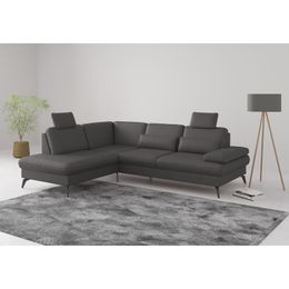 Sit & More sit&more Ecksofa &raquo;Morris L-Form, inkl. Sitztiefenverstellung&laquo; wahlweise mit Armteilverstellung, Schlaffunktion & Bettkasten braun B/H/T: 262cm x 82cm 