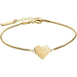 Liebeskind Berlin Damen Armband &raquo;Schmuck Geschenk Edelstahl Armkette Herz&laquo; gold 17cm, Edelstahl